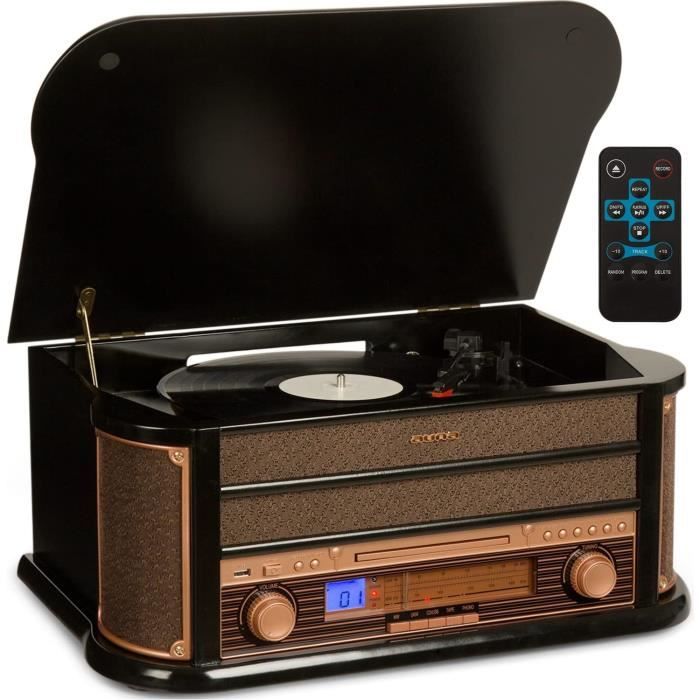 Auna Platine Vinyle, Lecteur CD et USB avec Haut Parleur, Tourne ...