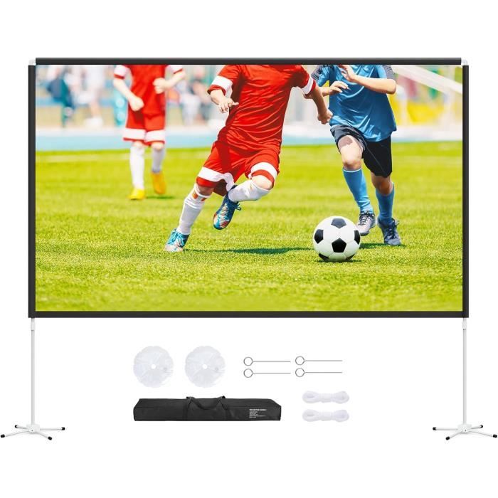 Écran De Projection 120 Pouces Avec Support, 16: 9 Hd Portable Pliable ...
