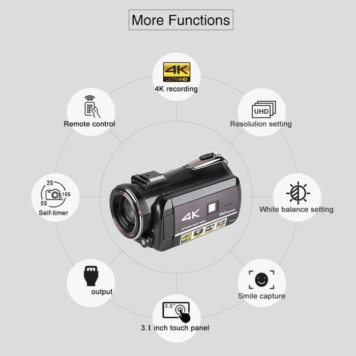 Caméra vidéo numérique Caméra vidéo 4K AC3-IPS 4K UHD WiFi 30X Zoom ... Caméra vidéo numérique Caméra vidéo 4K AC3-IPS 4K UHD WiFi 30X Zoom ...