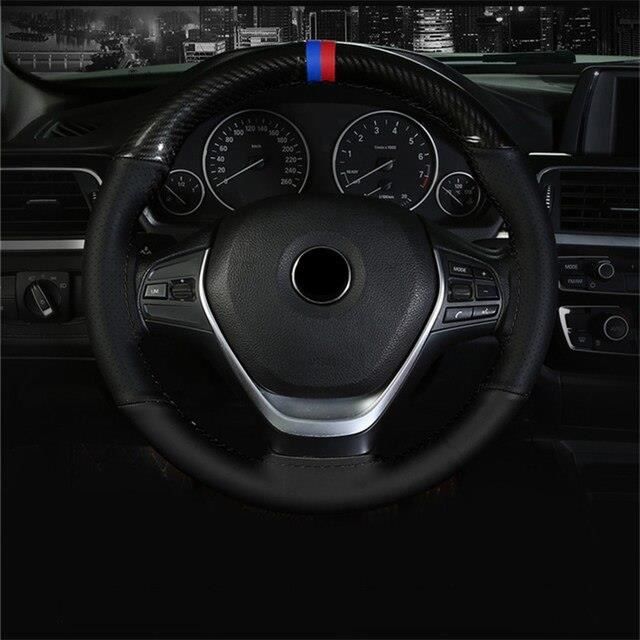 COUVRE-VOLANT,Black--Housse de volant de voiture universelle, en Fiber ...