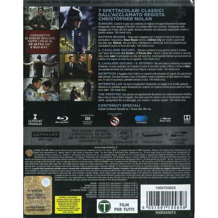 Christopher Nolan Collection 4K Ultra-HD+7 Blu-Ray+5 DVD [Import ...