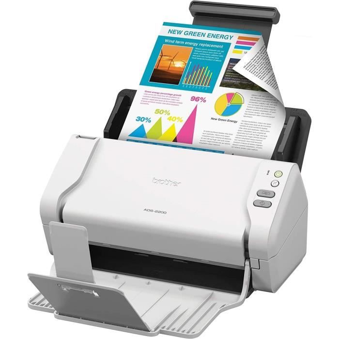 Brother ADS-2200 Scanner Bureautique a Defilement - Couleur - A4 - Scan ...