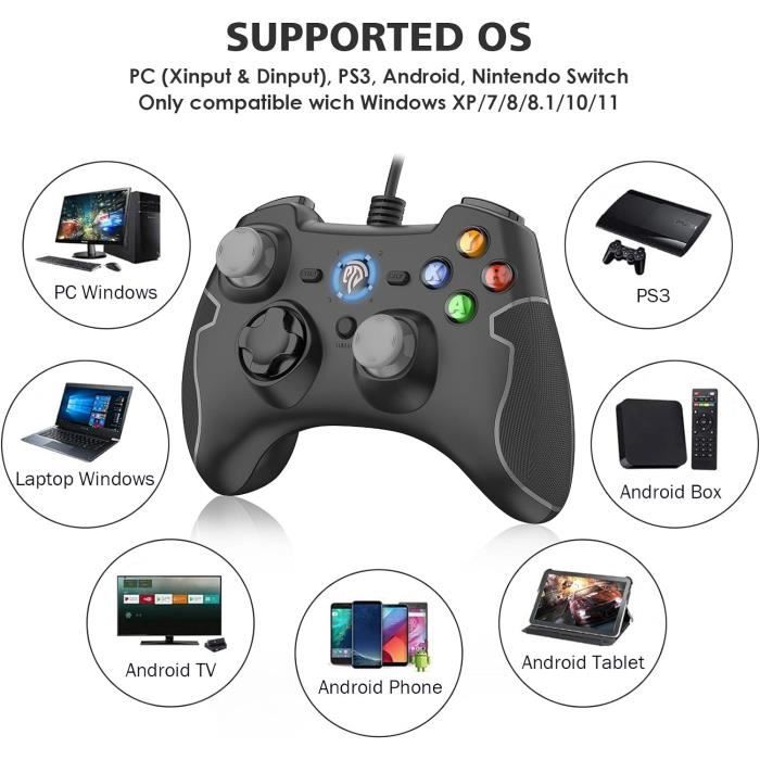 [Manette Pc Ps3 Steam Filaire] Manette Steam Manette Ps3 Filaire Avec ...