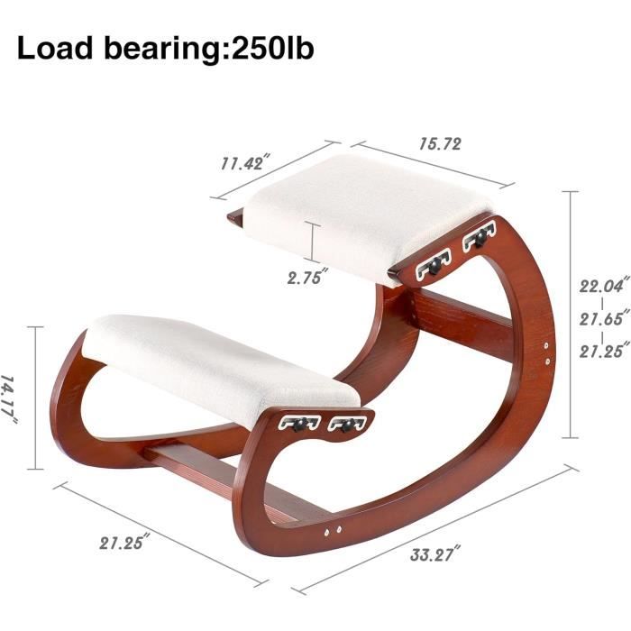 Chaise À Genoux Réglable, Chaise À Bascule Ergonomique En Bois ...
