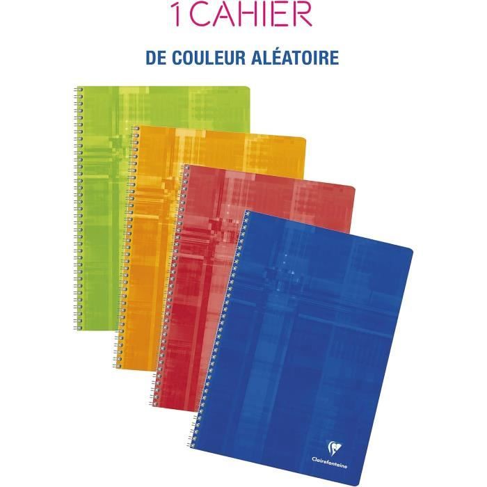 68142C Un Cahier à Spirale - A4 21x29,7 cm - 100 Pages Petits Carreaux ...