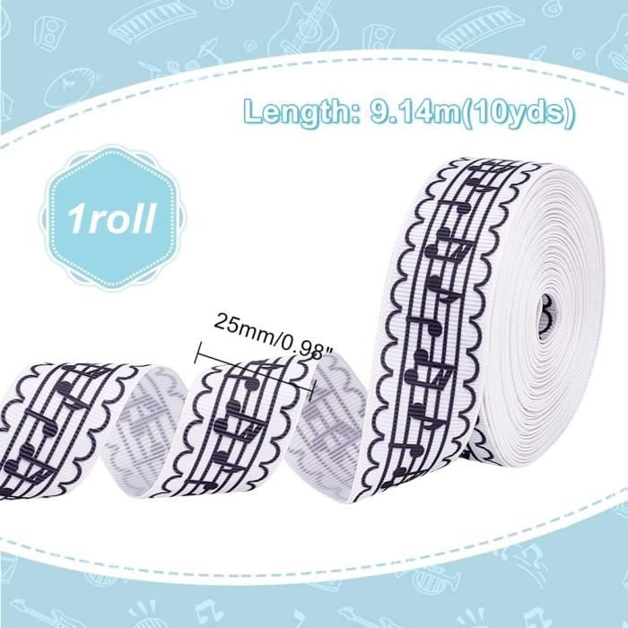 Pandahall Ruban Note De Musique, 9M 30Mm Ruban Gros-Grain En Polyester ...