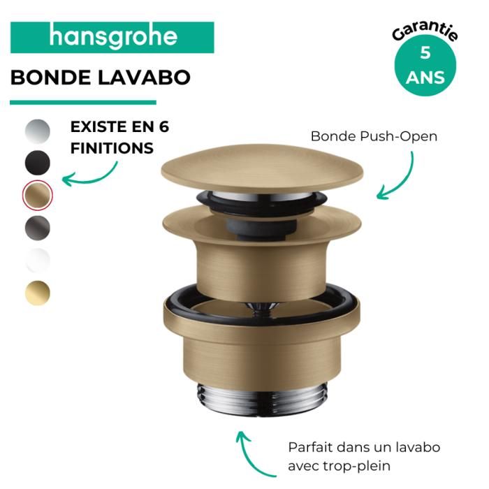Bonde de vidage - HANSGROHE - 50100140 - Métal - Finition brossée ...