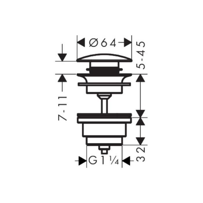 Bonde de vidage - HANSGROHE - 50100140 - Métal - Finition brossée ...
