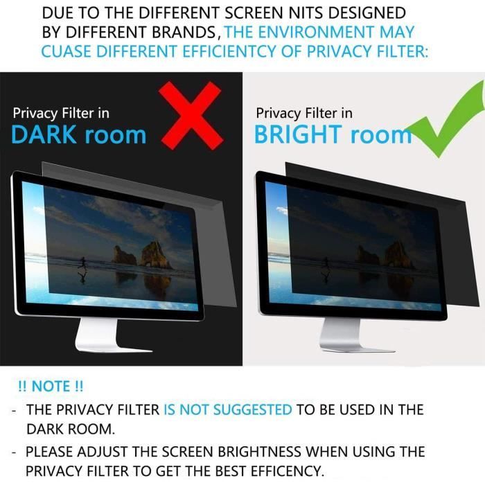 Filtre De Confidentialité Pour Moniteur Widescreen Computer Desktop ... Filtre De Confidentialité Pour Moniteur Widescreen Computer Desktop ...