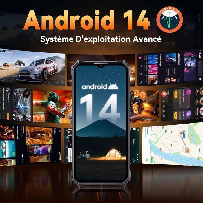 OUKITEL G1 Smartphone Robuste - 24Go+256Go Caméra 48MP - Écran 6,52 ...