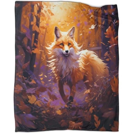 Renard Des Montagnes Couverture Plaid Polaire Renard Orange Couverture ...
