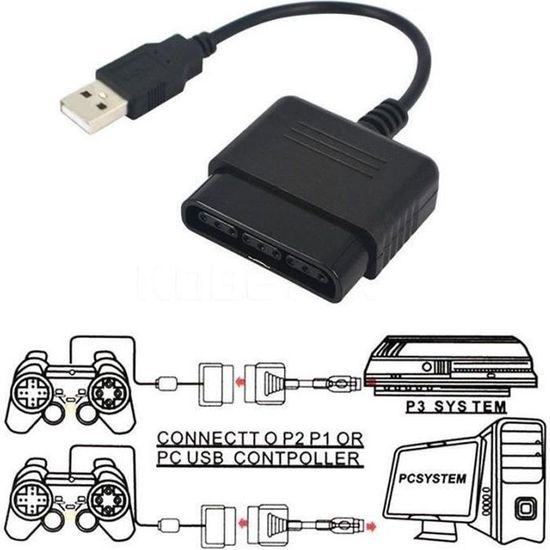 ADAPTATEUR USB MANETTE PS1 PS2 POUR JOUER SUR VOTRE PS3 ET PC - Cdiscount
