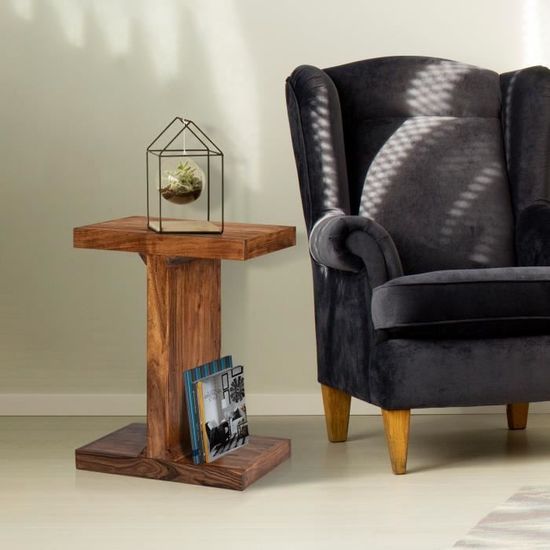 WOMO-DESIGN Table Basse Innsbruck Forme I 60 cm Bois d'Acacia Massif ...