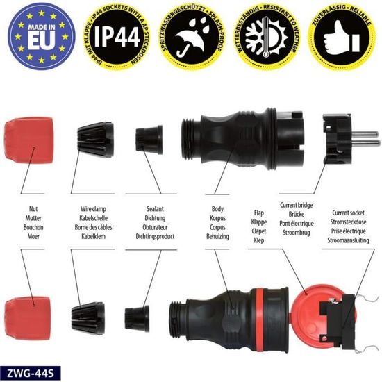 Fiche Electrique De Contact De Protection Et Prise De Courant 16A ...