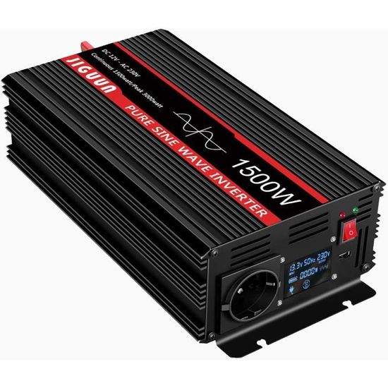 Convertisseur Pur Sinus 12V 220V 230V 1500W Onduleur Sinusoïdale Transformateur Avec ...