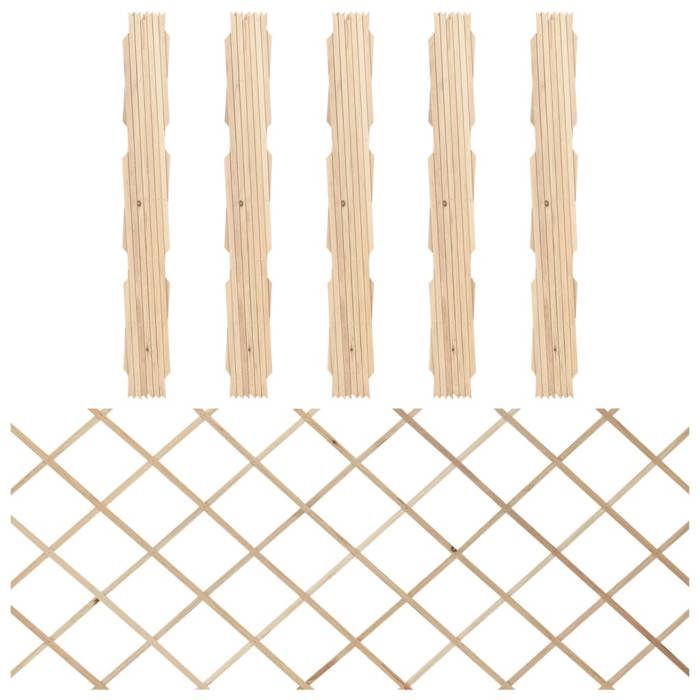 BEAU Lot de 5 Clôtures en treillis 5 pcs - Bois de sapin massif 180x80 ...