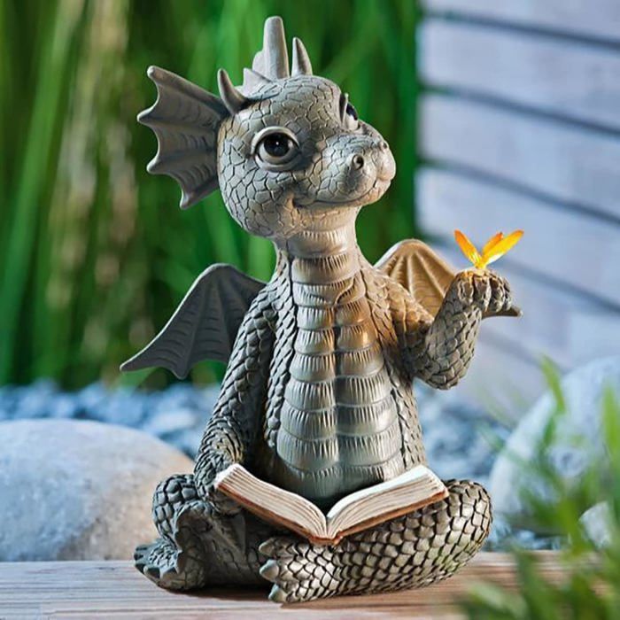 Statue Dragon Jardin,Statue pour Jardin Nain Statue de Jardin Extérieur ...