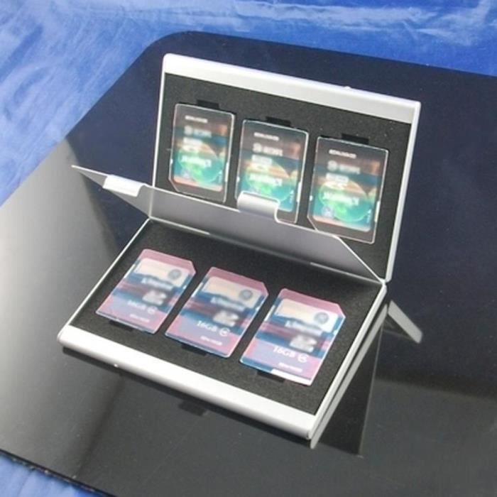Boîte de protection pour cartes mémoire en aluminium, 6 pièces, support ...