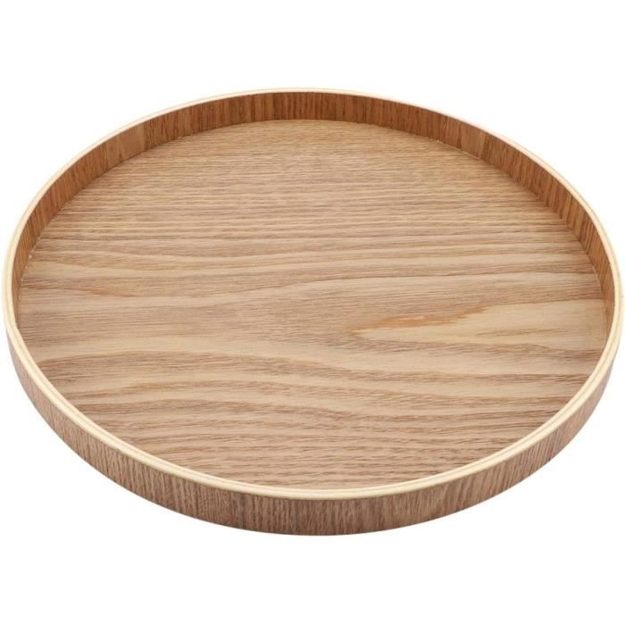 Plateau de service rond - Plateau de service rond en bois massif Thé ...