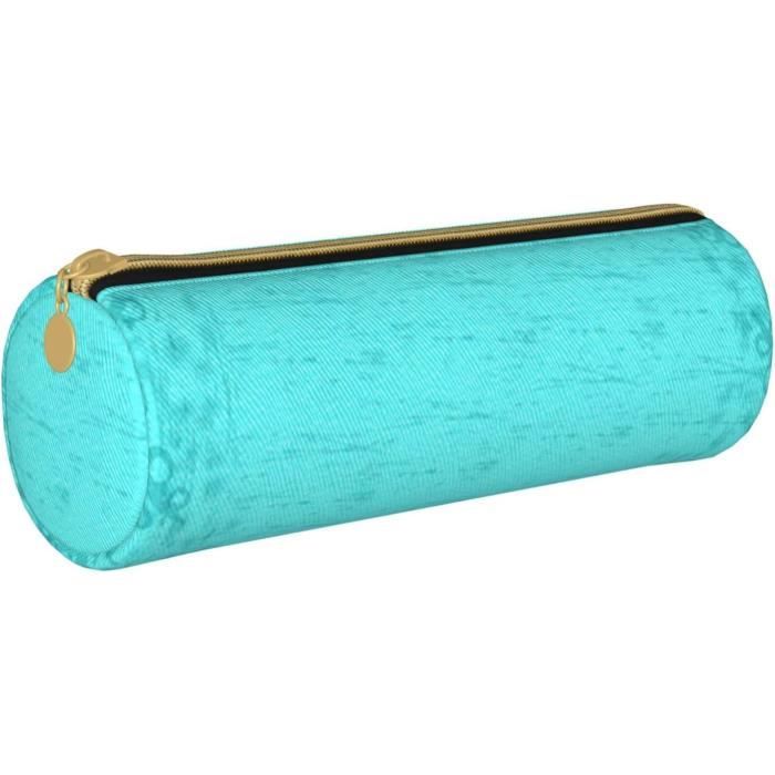 Trousse Ronde En Cuir Noir Avec Fermeture Éclair Motif Pied-De-Poule ...