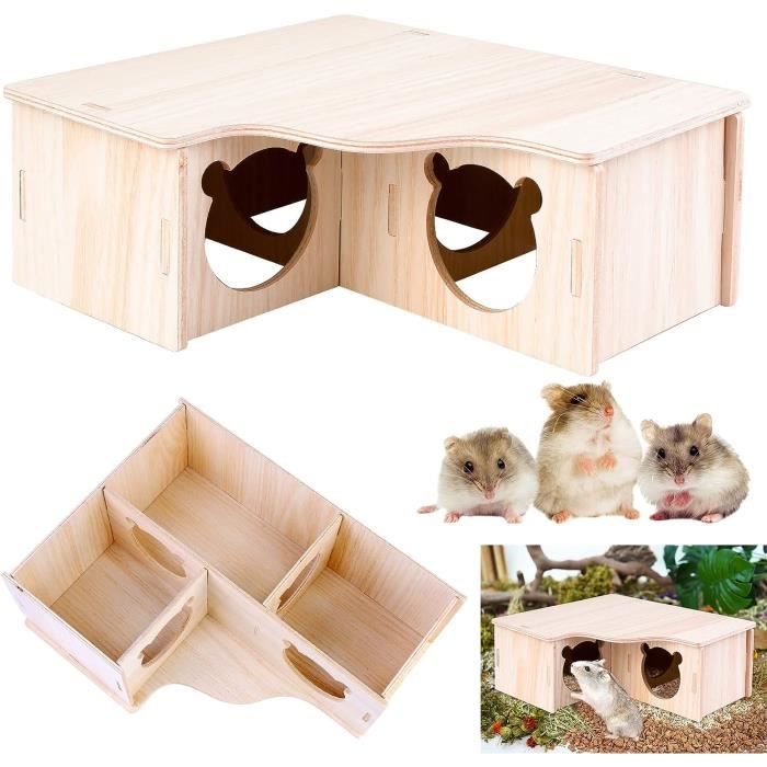 Hamster Maison D'Angle En Bois Pour Hamster, Cage De Hamster, Cachette ...