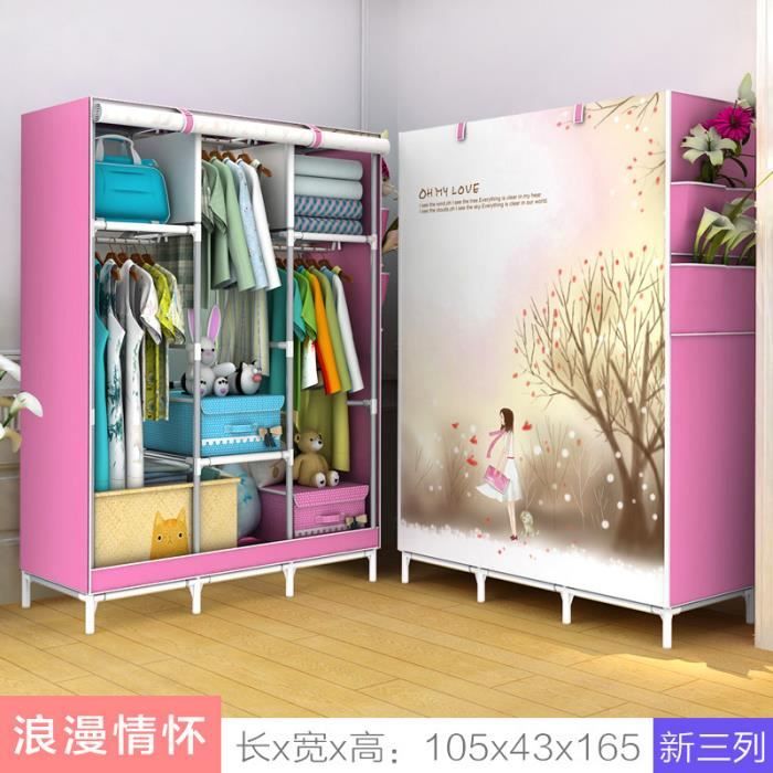 Armoire de Rangement Garde-Robe Trois rangées et trois pôles d'amour ...