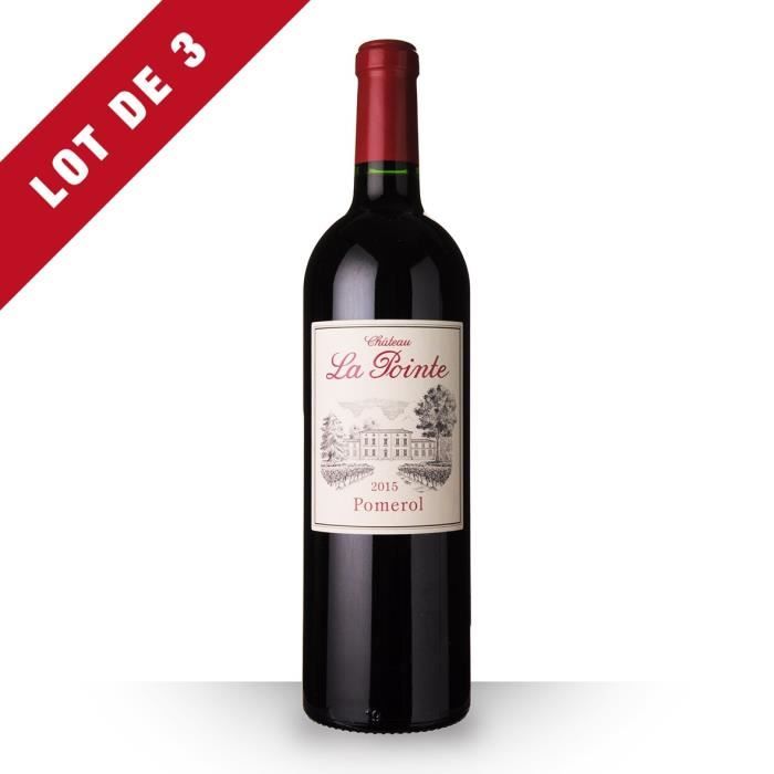 3x Château la Pointe 2015 AOC Pomerol - 3x75cl - Vin Rouge - La cave Cdiscount