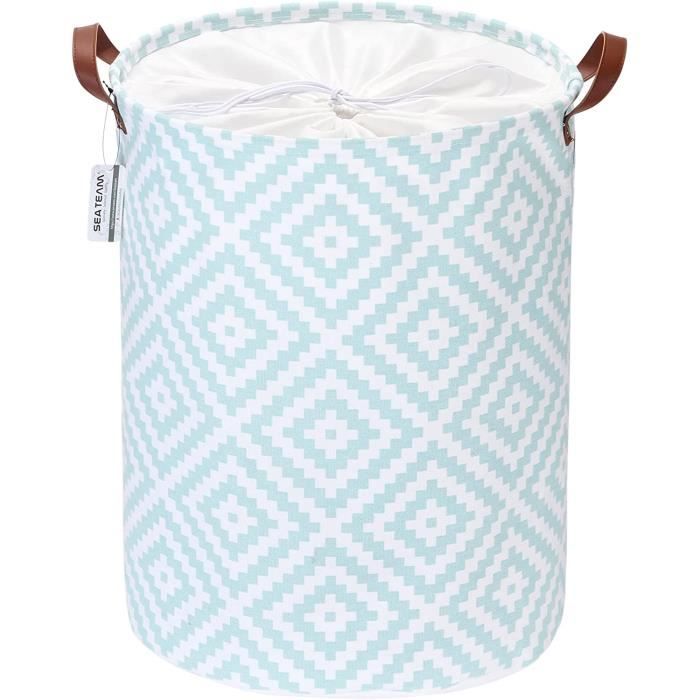 LIWI-Panier à linge pliable en toile avec poignées en cuir synthétique ...