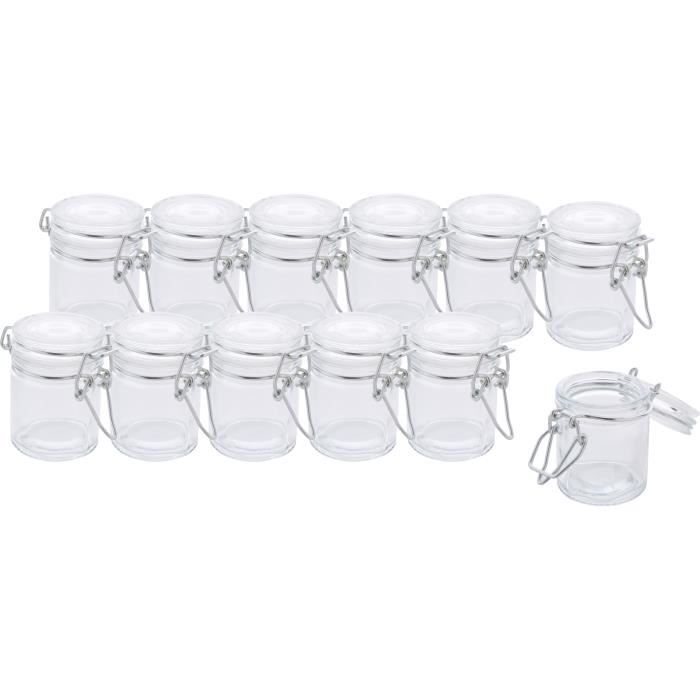 Mini-bocaux - VBS - 12 pièces - Verre et métal - Ø 4,3 cm - Hauteur 6,3 ...
