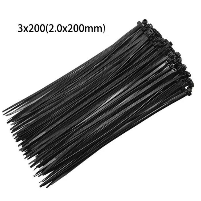 Collier de serrage,Attache de câble en Nylon noir, 100 pièces-lot ...