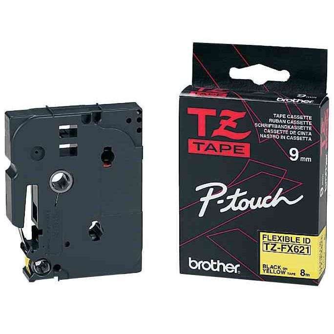 Ruban extra solide TZe-S651 - BROTHER - 24mm - Noir sur bande jaune ...