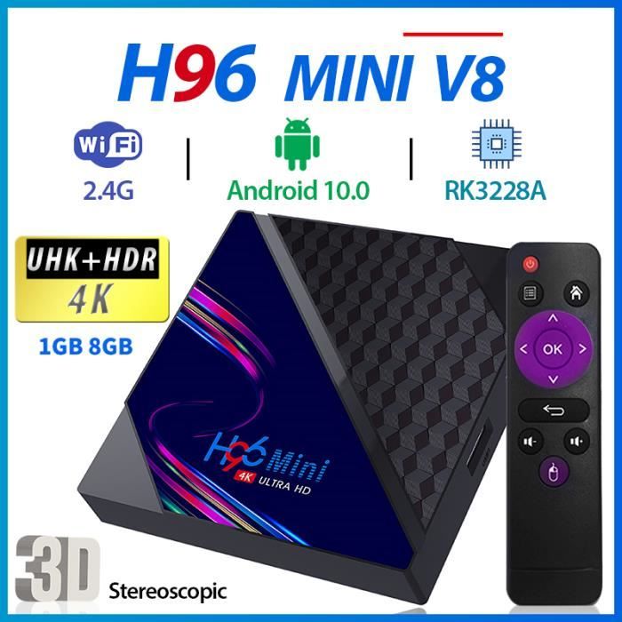 H96 MINI V8 Android 10.0 Smart TV Box RK3228A 1GB 8GB 2.4Ghz Wifi ...