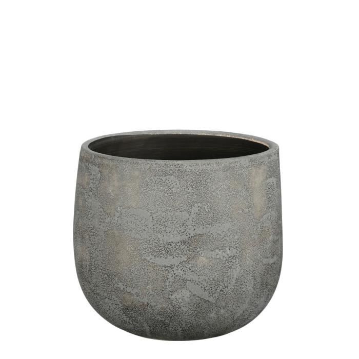 Mica Decorations Pot de fleur Giovanni - 18x18x16 cm - Céramique - Gris ...