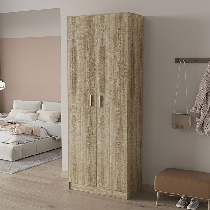 Armoire de rangement - ROUSSEAU - Stacy - Blanc - 2 portes - 194x36x72 ...