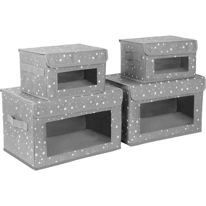 Budding Bear Caisse Rangement Tissu avec Couvercle (Lot de 4) - Boite ...