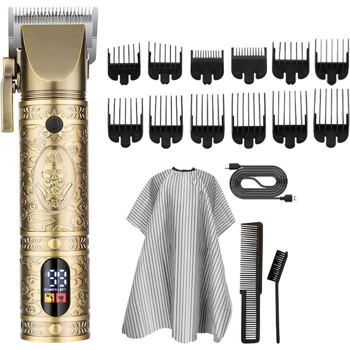 Tondeuses électriques Tondeuse à cheveux sans fil USB Affichage LED Coupe rapide Rasage Coupe de ...