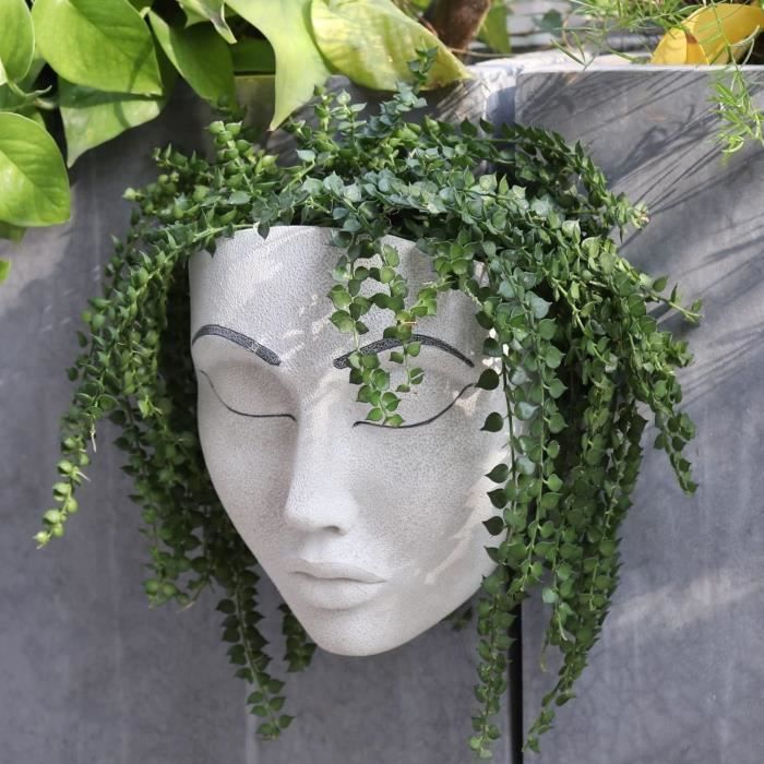 Pot De Fleurs En Forme De Tête De Visage Avec Trou De Drainage En ...