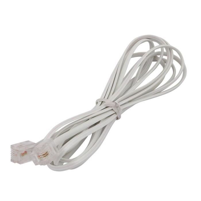 Rj11-Rj11 Patch Ethernet Lan Routeur Réseau Câble Cordon Blanc 2M ...