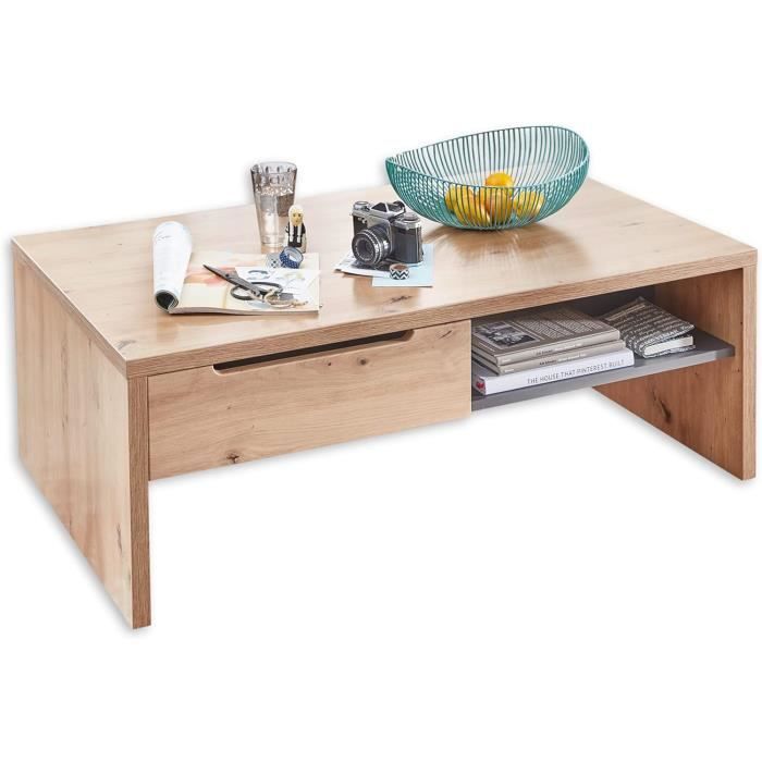 Memphis Aspect Chêne Artisan Graphite – Table Basse Moderne Avec ...