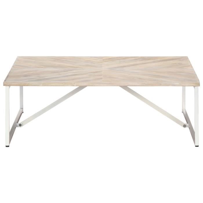 RIN Table basse 110x110x36 cm Bois de manguier solide ZJC7372583947519 ...