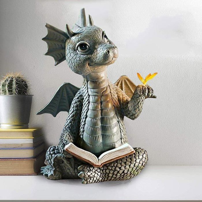 Statue Dragon Jardin,Statue pour Jardin Nain Statue de Jardin Extérieur ...