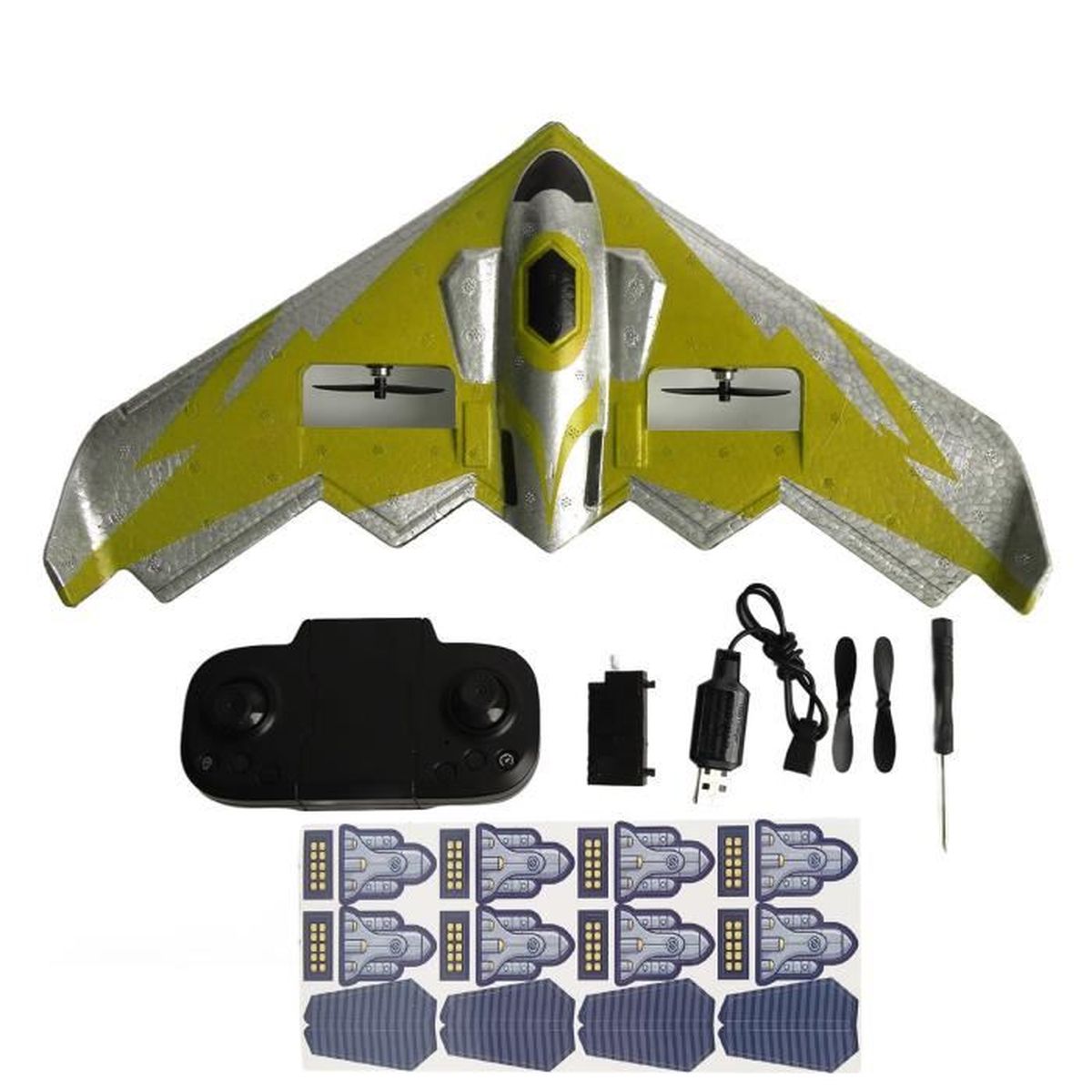 Kit avion RC Planeur Avion télécommandé en mousse EPP avec lumière LED ...