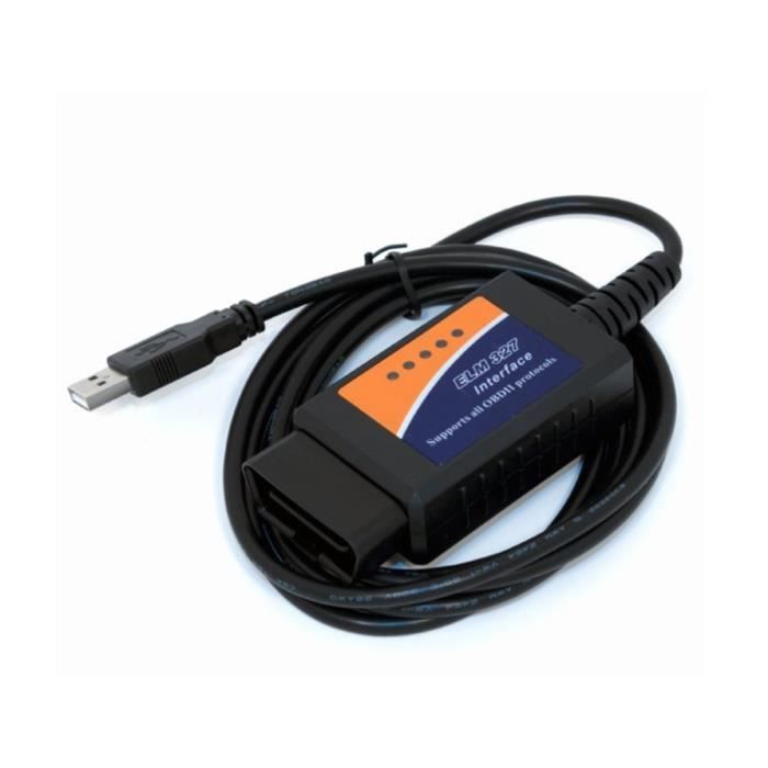 Interface de diagnostic multimarque ELM327 USB V1.5 + Logiciel en FR ELM 327 OBD Diagnostique ...