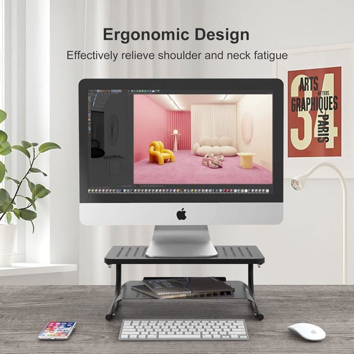 Support Écran Pc, Support Moniteur Pour Ordinateur Portable, Ordinateur ...