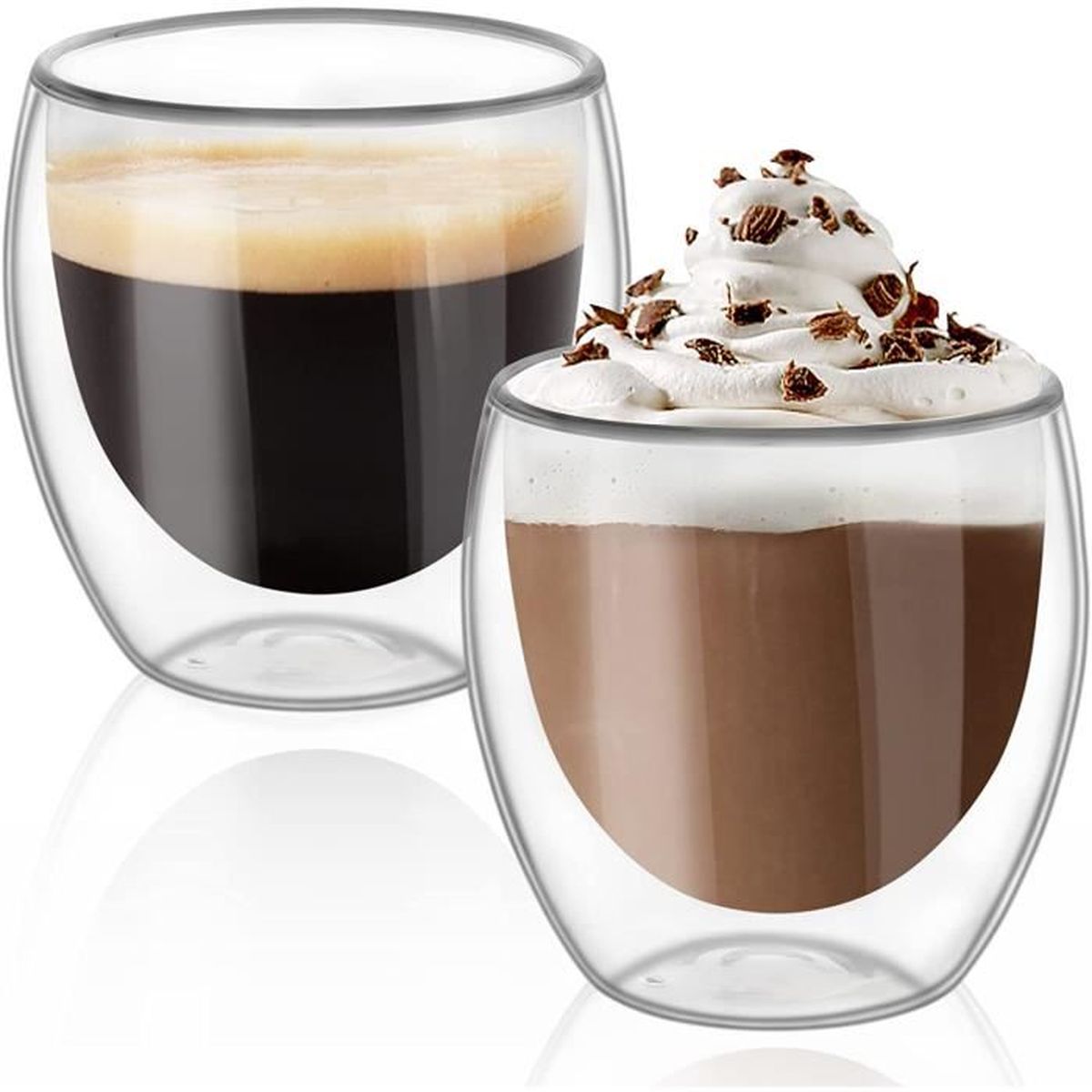 Coffret de 4 Tasse à café-Expresso-Espresso en Verre , Set-Tasses à ...