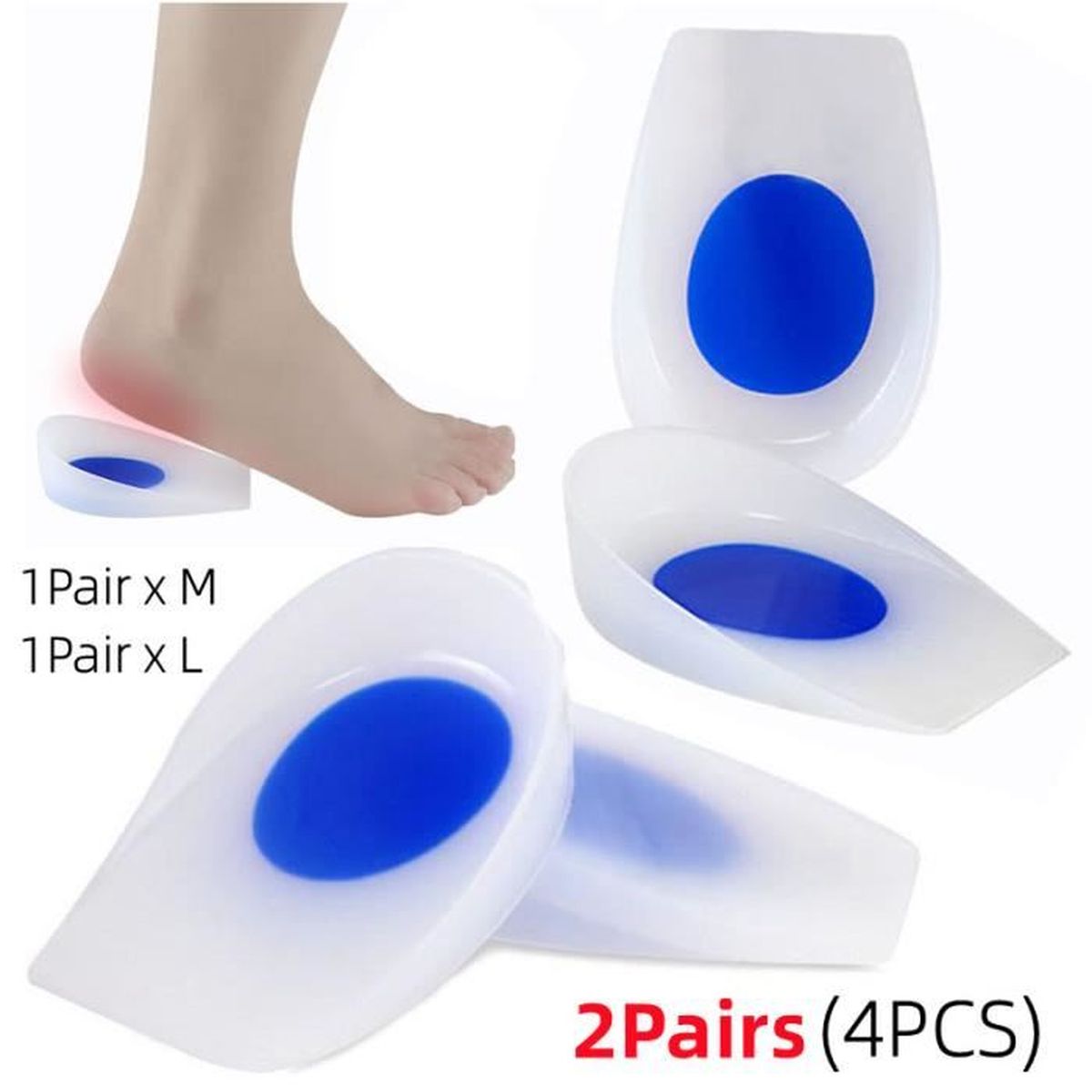 Talonnette,Semelle Orthopédique en Silicone,Coussinet Anti Choc ...