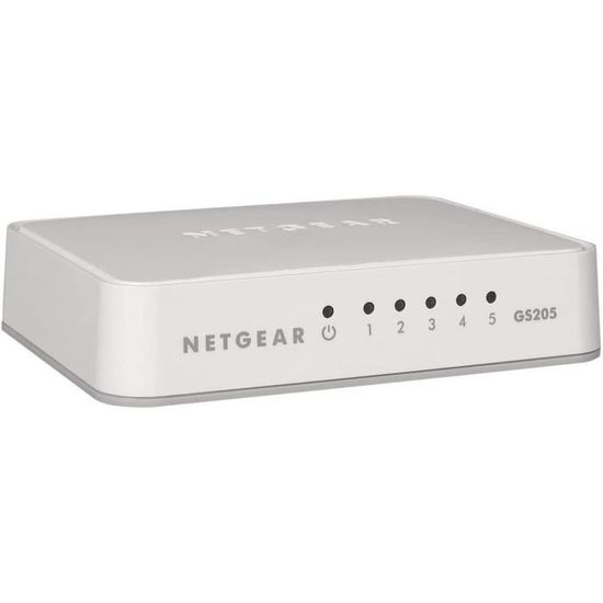 NETGEAR (GS205) Switch Ethernet 5 Ports RJ45 Gigabit (10-100-1000 ...