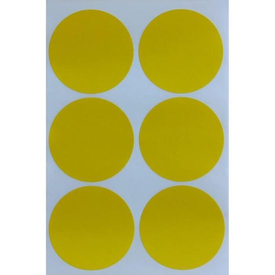 Gommettes Étiquettes Autocollantes Rondes Jaune Environ 5cm (50mm) 12 ...