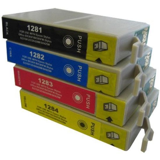 T1281 - T1282 - T1283 - T1284 Jeu de 4 Cartouches d encre compatible ...