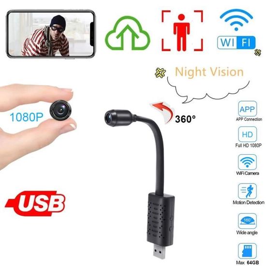 Caméra miniature - Only Camera - Portable IP WiFi 64g - Vision nocturne ...